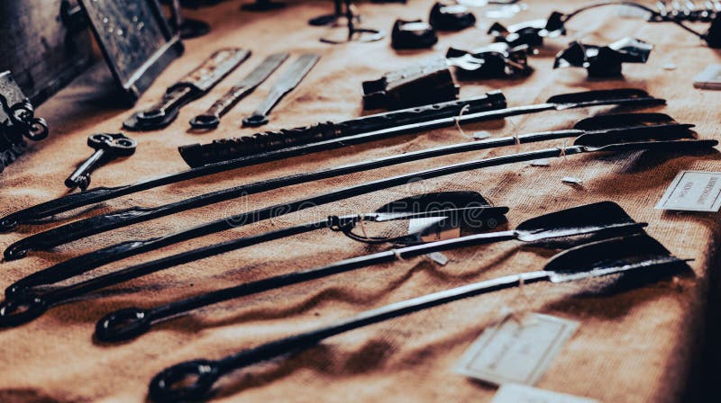Closeup Shot of Vintage Medieval Fighting Equipment Stock Photo - Image ...