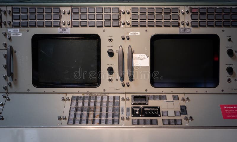 A Closeup Shot of a Vintage Mission Control Console Editorial ...