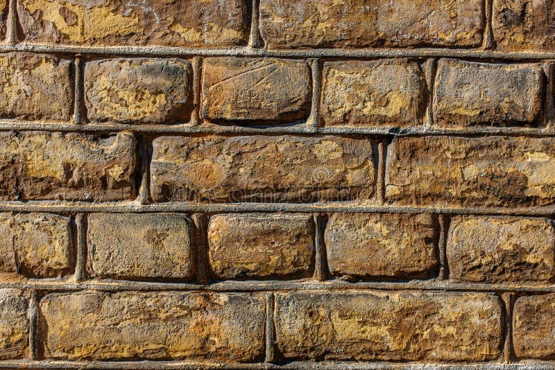 Closeup Shot of a Wall Made of Rectangular Stones Stock Image - Image ...