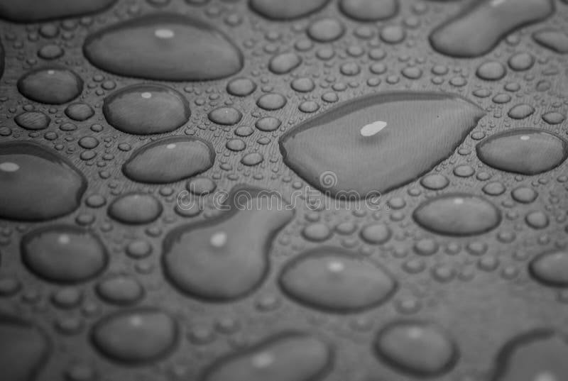 Closeup Shot of Water Drops on a Grey Surface - Perfect for Backgrounds ...