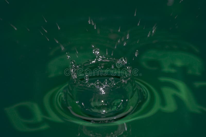 Closeup Shot of a Water Splash and Ripples on Green Water Stock Photo ...
