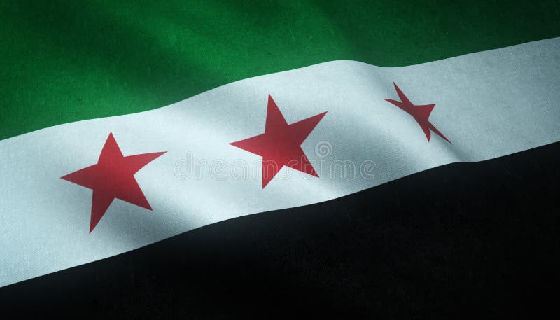 Closeup Shot of the Waving Independence Flag of Syria with Interesting ...