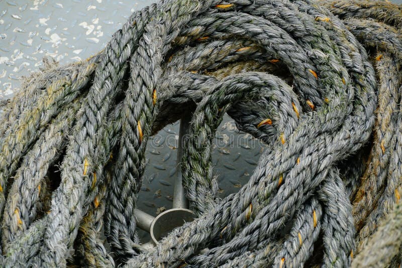 Weathered Rope Line On Coastal Ferry Boat Stock Photo - Image of boat ...