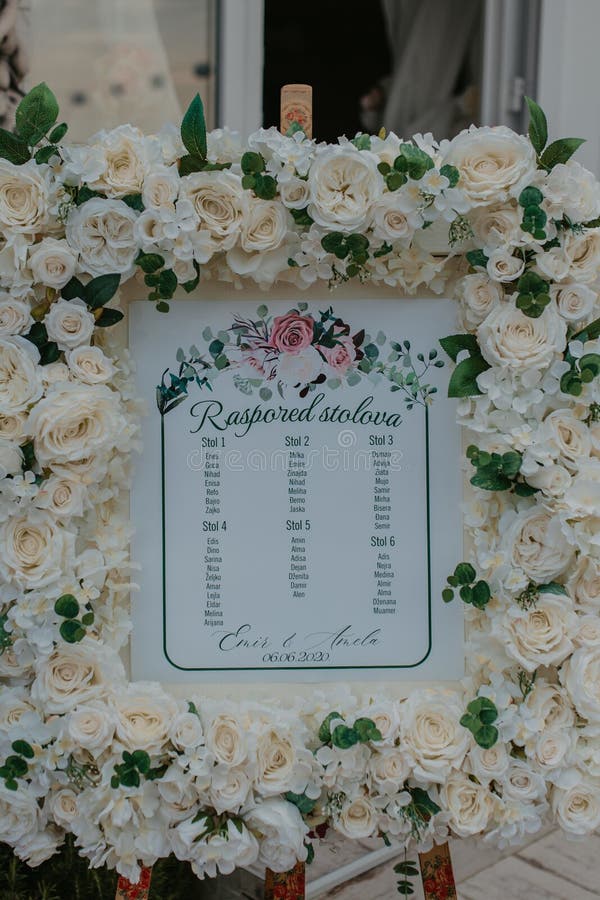 Closeup Shot of Wedding Ceremony Reception Guest List Stock Image ...