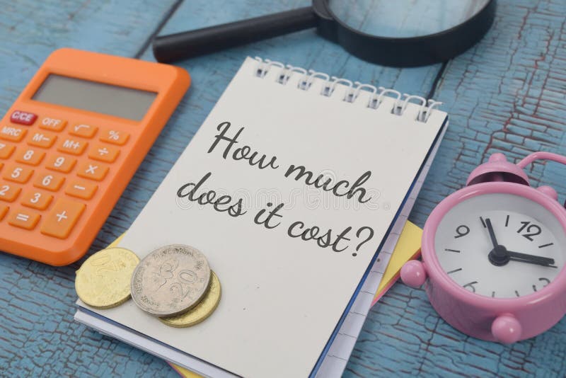 How Much Does it Cost Text on a Card Against the Background of a Blank ...