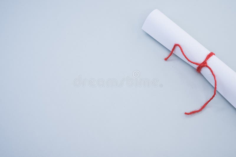 Scroll Tied Up by Tape with a Bow Stock Photo - Image of roll ...