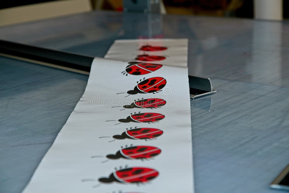 Closeup Shot of White Tape with Ladybugs on the Table Stock Image ...