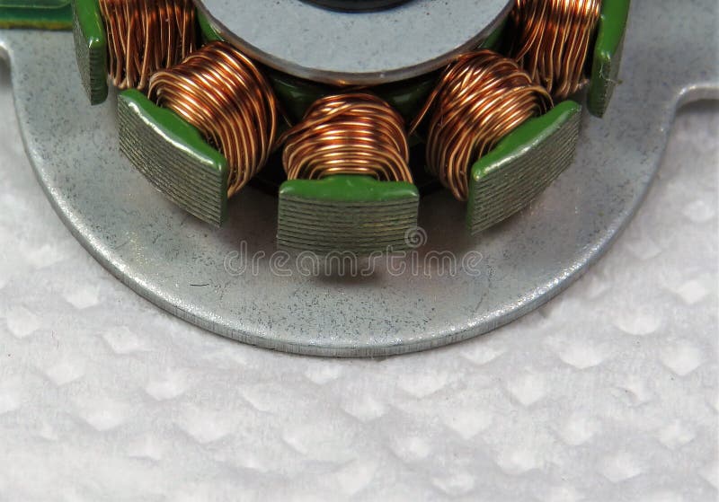 Closeup Shot of the Winding of an Electric Motor Stock Image - Image of ...