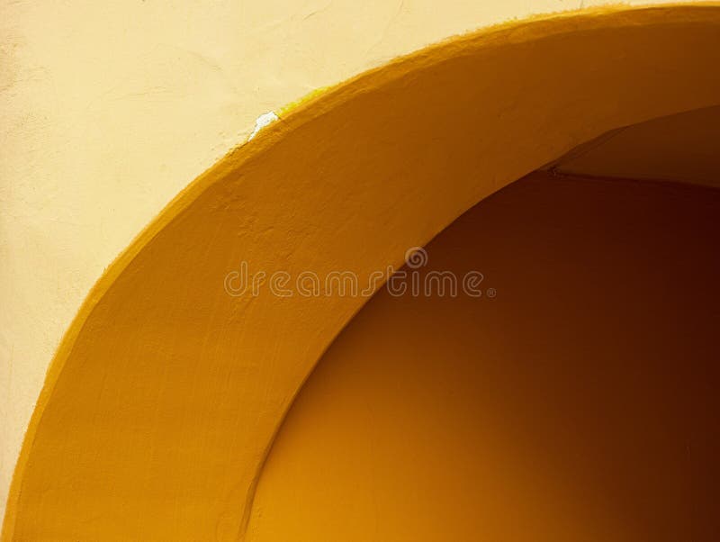 Closeup Shot of a Yellow Arched Wall Design Stock Photo - Image of room ...