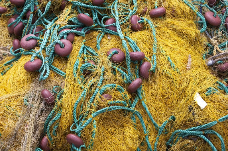 Closeup Shot of Yellow Fishing Nets Stock Photo - Image of isolated ...