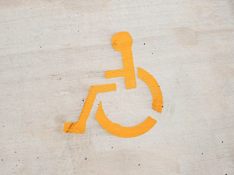 Yellow Handicapped Icon on Parking Area in Car Park Outdoor Parking ...