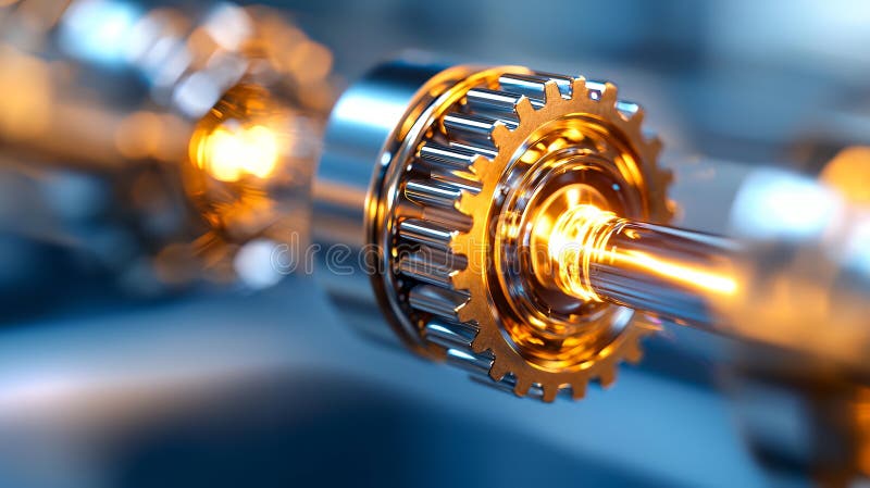 Closeup of a Mechanical Gear with Bright Reflections and Vibrant ...