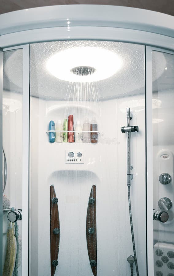 Closeup of the Shower Cabin Stock Image - Image of bathroom, modern: 331348399