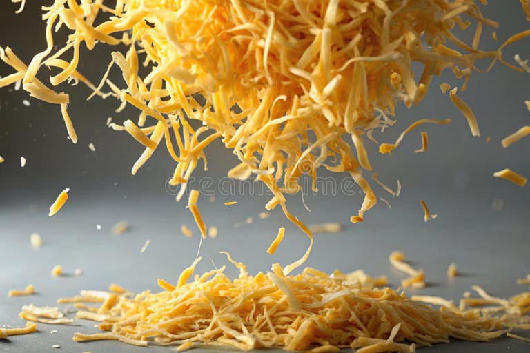 Shredded Cheese Falling in a Pile - Generative AI Stock Image - Image ...