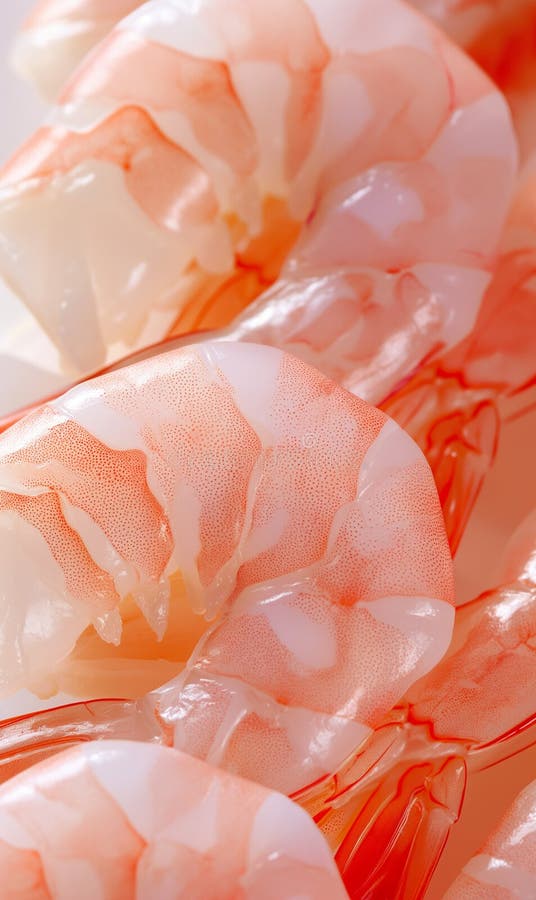 A Closeup of the Shrimp Texture, Showcasing Their Smooth and Slightly ...