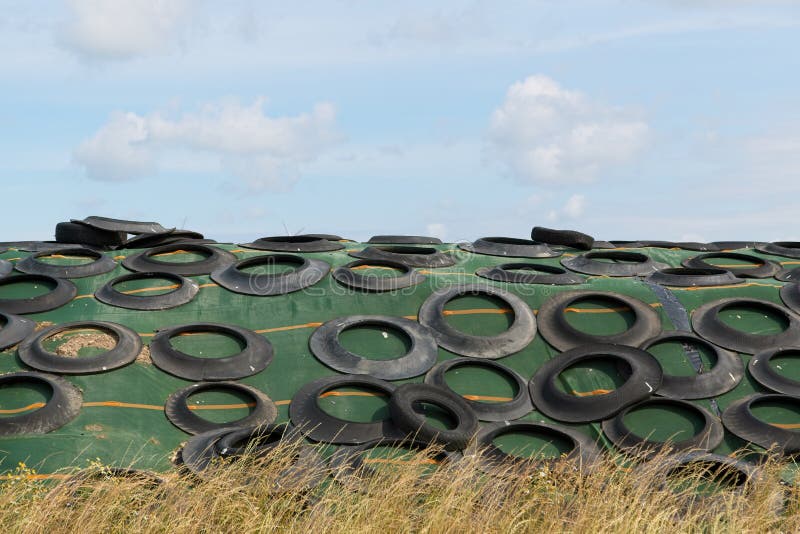 Closeup of a Silage Storage W Stock Photo - Image of ensilage, tires ...