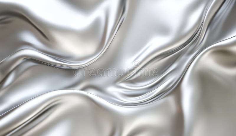 Closeup of Silver Cloth Displaying Elegant Waves on Its Surface Stock ...
