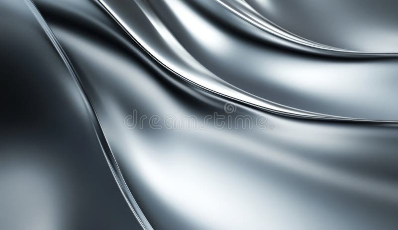 Closeup of Silver Cloth Displaying Elegant Waves on Its Surface Stock ...