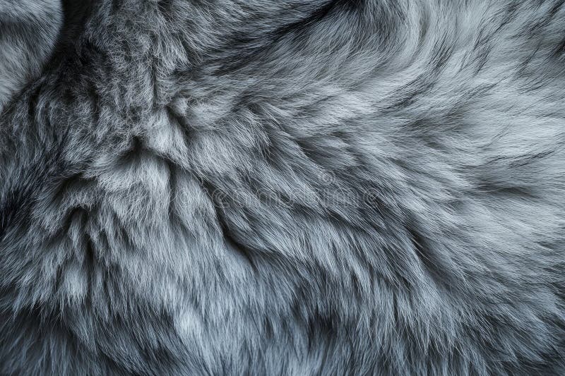 Closeup of Silver Fox Fur, Highlighting Soft Texture and Gray Hairs ...