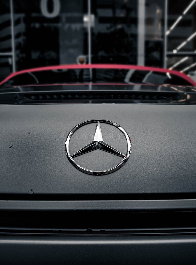 Closeup of a Silver Mercedes Bens Logo on a Car Editorial Stock Photo ...