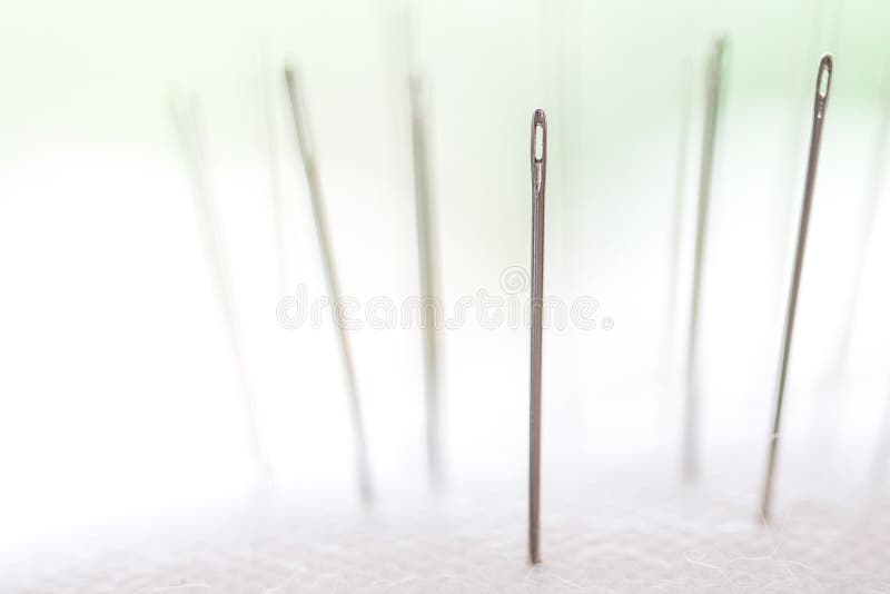 Closeup Silver Needle with Beauty Bokeh Lighting Stock Image - Image of ...