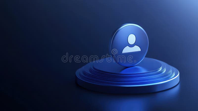 Closeup of a Simple Blue Button with White Circle, Minimalist Design ...