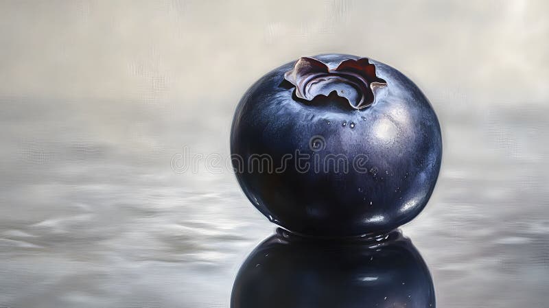 Closeup of Single Blueberry on Reflective Surface Royalty Free Image ...