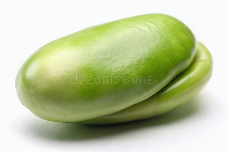 Closeup of a Single Fresh Lima Bean on a Pure White Background Perfect ...