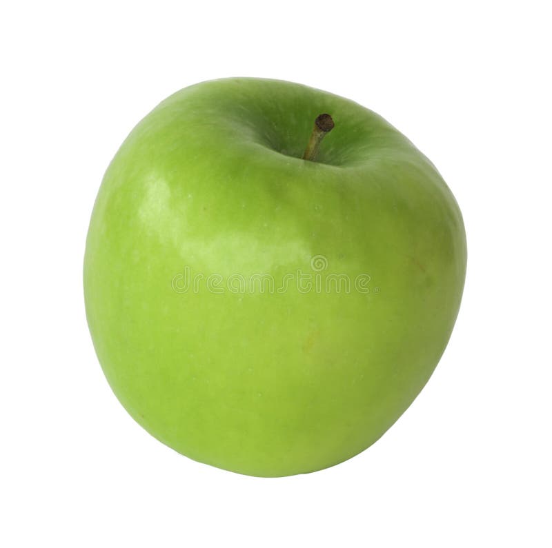 Closeup single green apple stock photo. Image of fruitage - 243767792