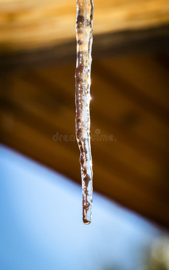 Icicle on the ledge stock image. Image of bubbles, early - 170381541