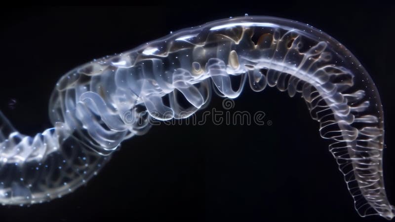 A Closeup of a Single Nematode Worm with Its Translucent Body and ...