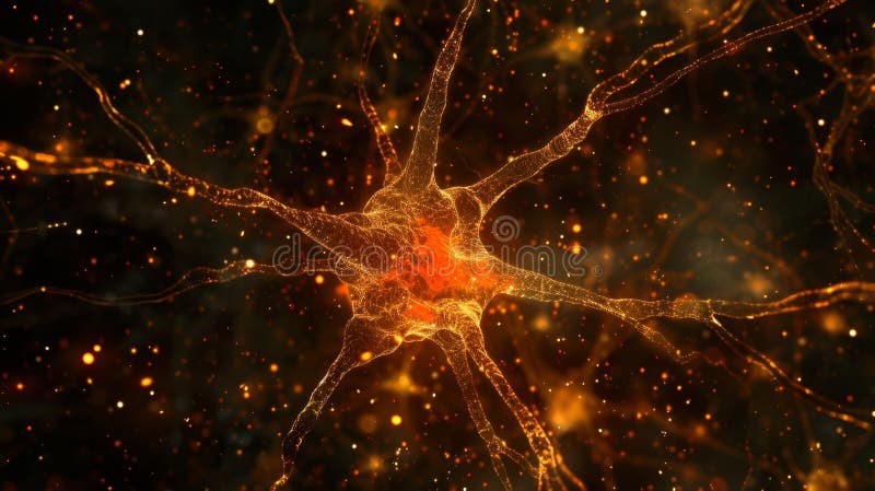 A Closeup of a Single Neuron Its Delicate Structure Illuminated by ...