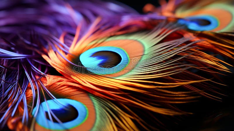 Closeup a Single Peacock Feather Stock Photo - Image of white, plume ...