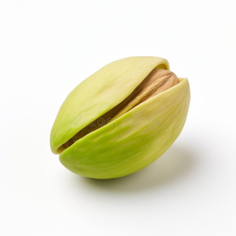 Closeup of Single Pistachio White Background Stock Illustration ...