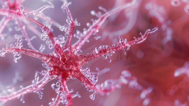 A Closeup of a Single Red Algae Cell Showing Its Unique Starlike Shape ...
