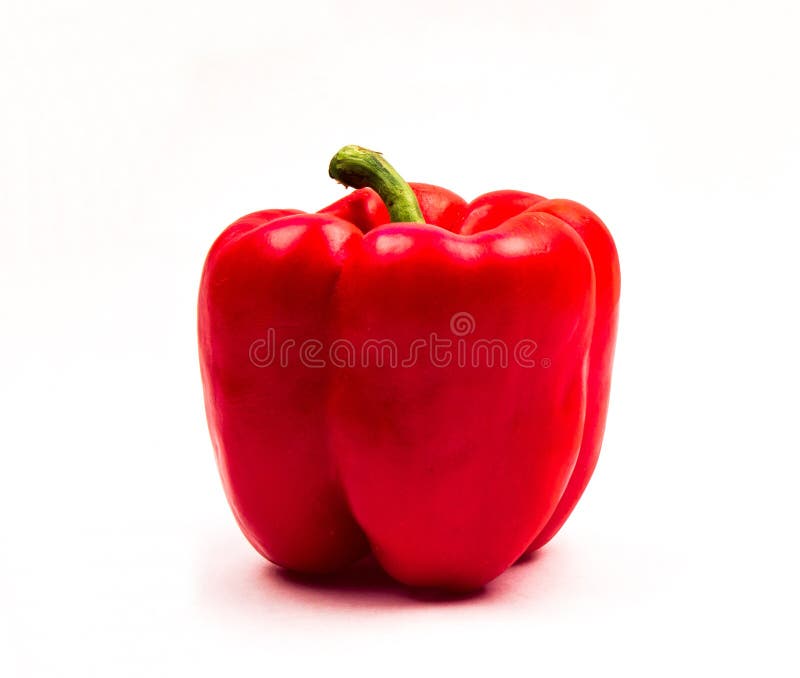 Closeup of a Single Red Bell Pepper Stock Photo - Image of produce ...