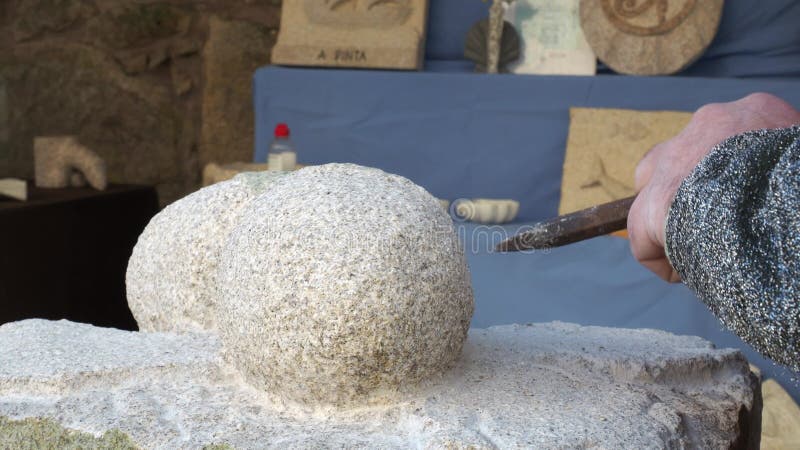 Closeup of Skilled Stonemason Crafting a Stone Stock Video - Video of ...