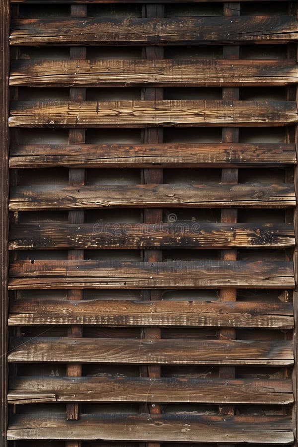 A Closeup of the Slats in an Antique Wooden Shutter, Showcasing Their ...