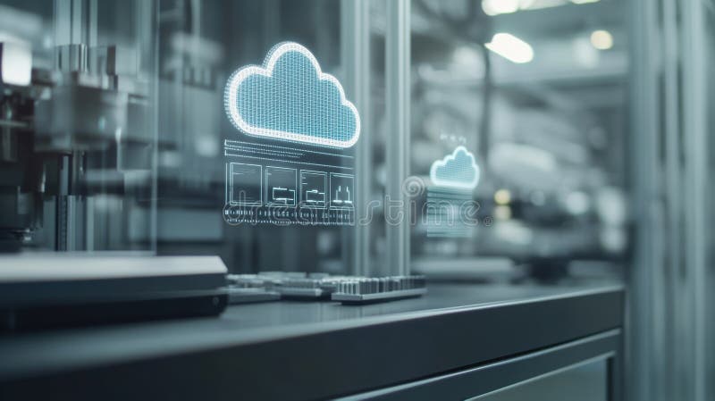 A Closeup of a Sleek Computer Interface Where Data Streams from ...