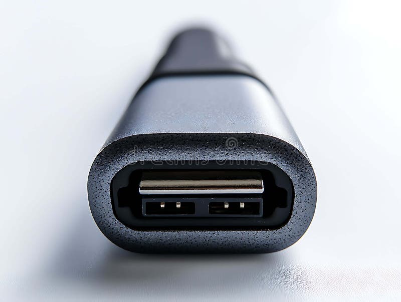 Closeup of a Sleek, Gray USBC Connector on a Modern Tech Device ...