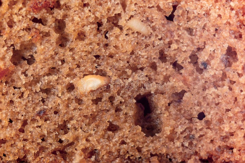 Closeup of a Slice of Bread with Nuts Whole Background Stock Photo ...