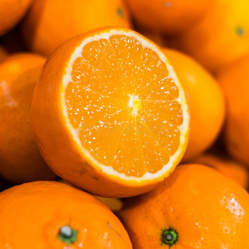 Closeup of sliced oranges stock photo. Image of vitamin - 63962370