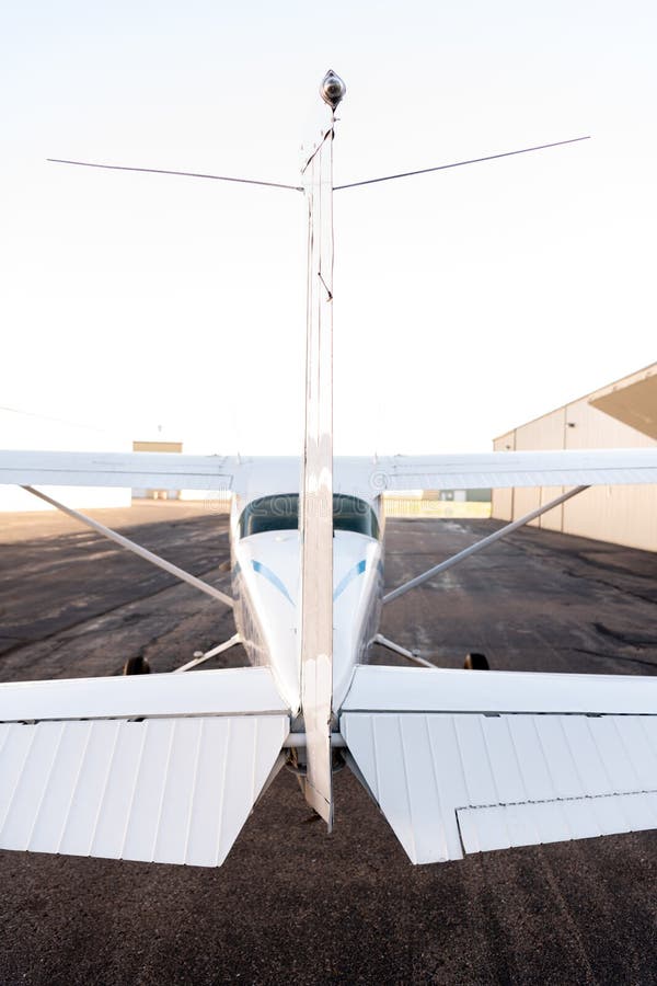 Closeup of a Small Aircraft Tail Section with Rudder Detail Stock Image ...