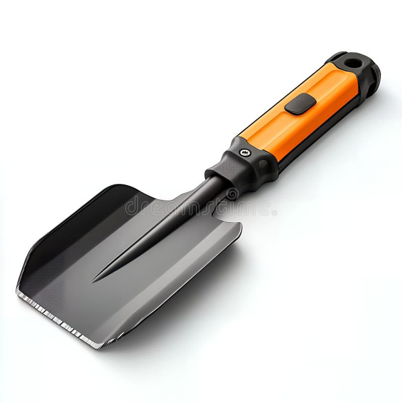 Closeup of a Small Black Shovel with an Orange Handle Stock ...