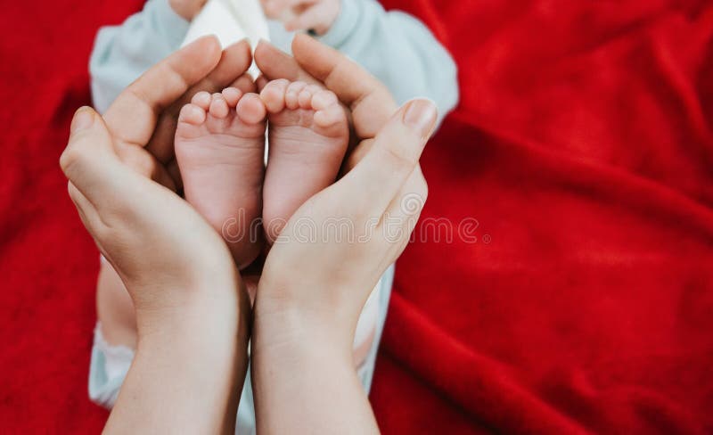 Closeup on Small Feet of a Newborn Baby Stock Image - Image of girl ...