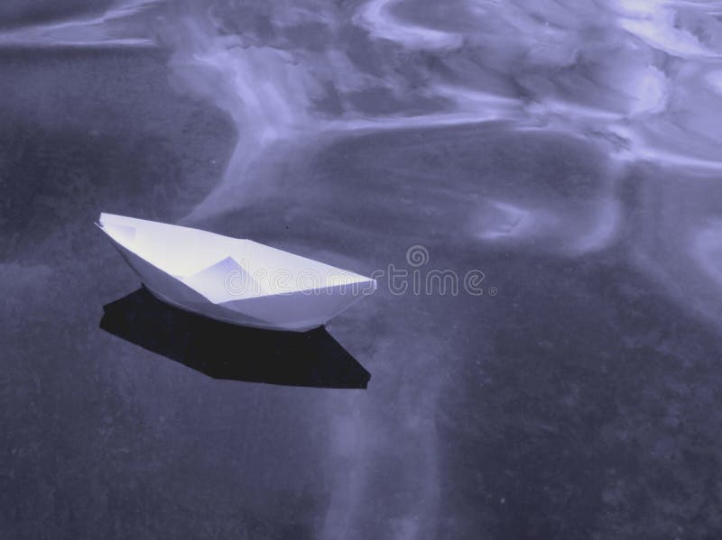 Closeup of a Small Paper Boat on a Water Stock Photo - Image of paper ...