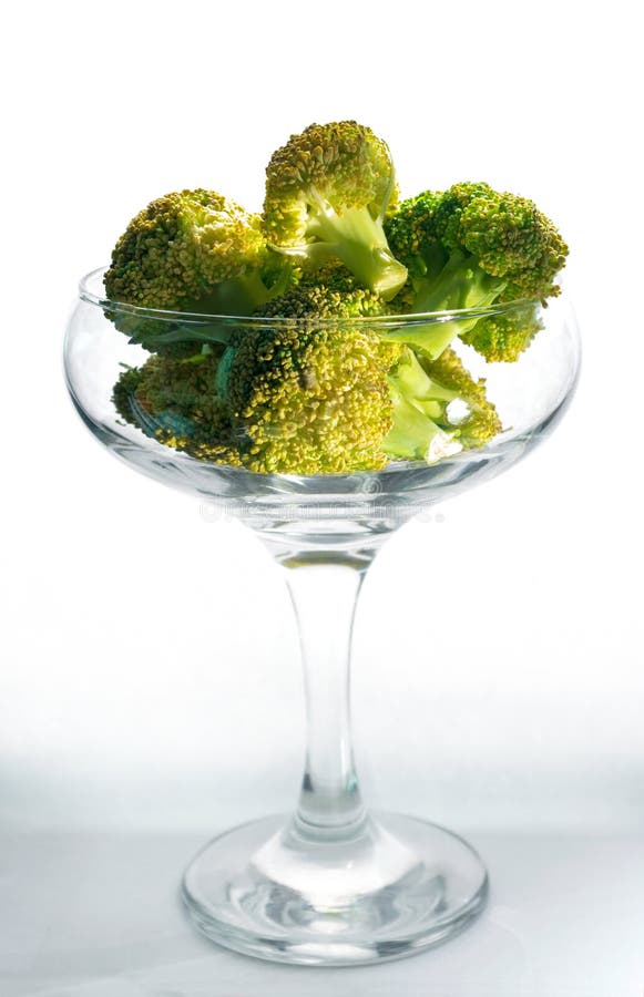 Closeup of Small Piece of Broccoli on White Stock Image - Image of ...