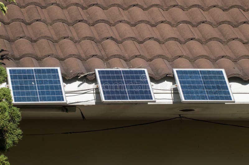 Closeup of Small Solar Cell for Home User Stock Photo - Image of ...