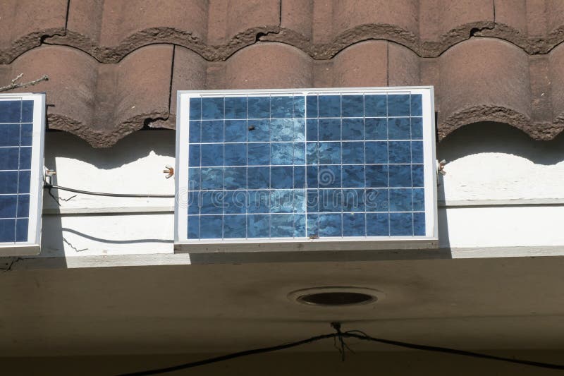 Closeup of Small Solar Cell for Home User Stock Photo - Image of ...