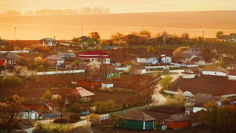 Closeup of a Small Village in Moldova in Spring Stock Photo - Image of ...